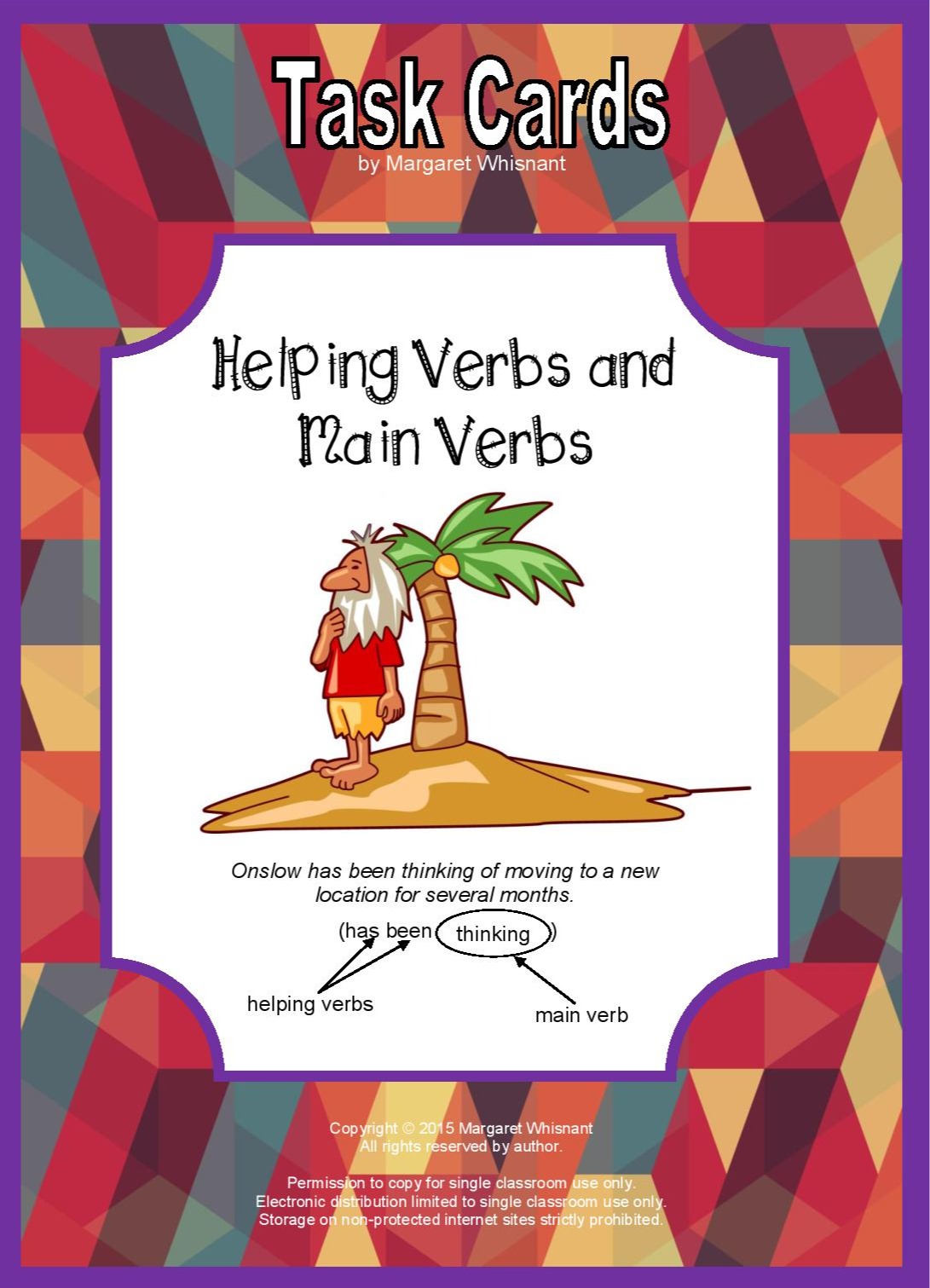 Verbs: Helping Verbs and Main Verbs Task Cards – TakingGrades.com