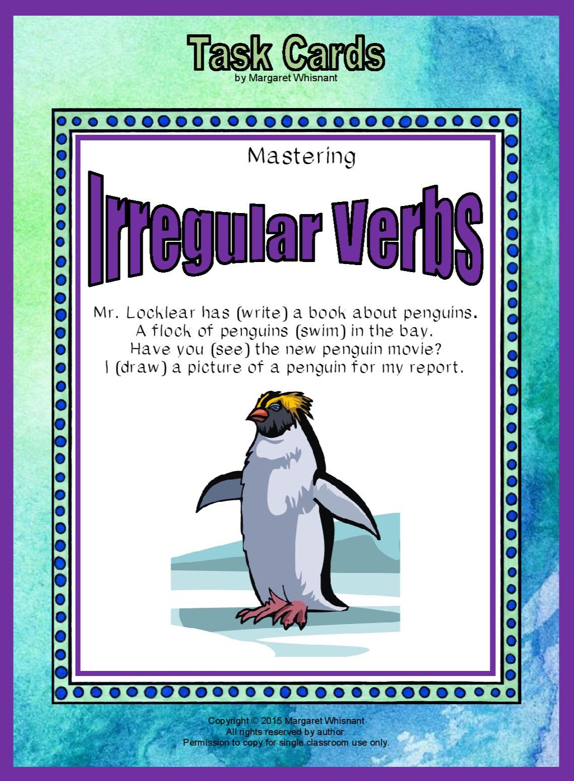 Verbs: Irregular Verbs Task Cards – TakingGrades.com